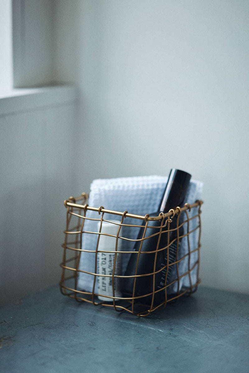 Iron Wire Basket Square - Little Flower Soap Co bathroom accessories ...