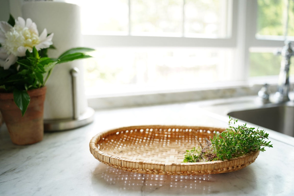 Oval Farmhouse Basket - Smoked Bamboo - Little Flower Soap Co basket